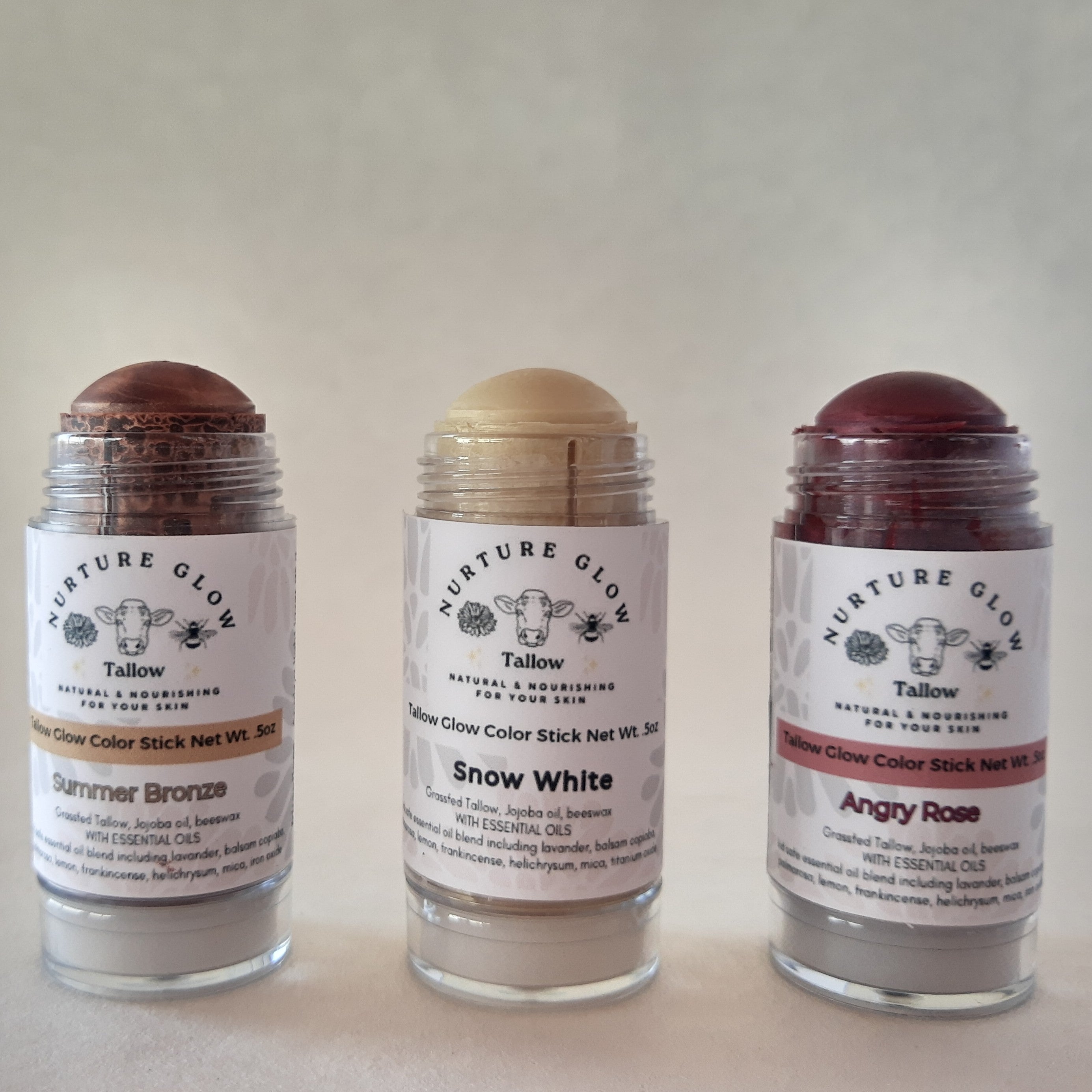 Nurture Glow Trio- Tallow Glow Skin Tint Sticks- 3 pack Summer Bronze ...